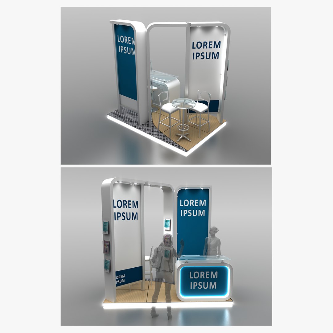 3D Exhibition stand Fuar 3x2m model - TurboSquid 1754032