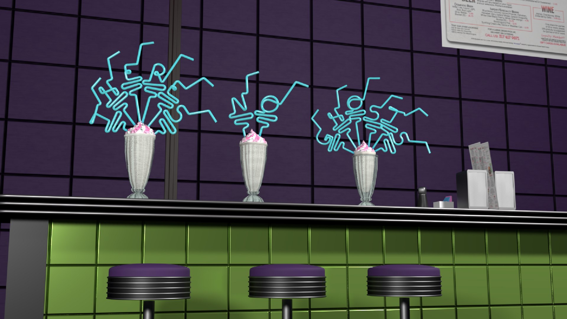 Crazy Straw Letter A 3D Model - TurboSquid 1801232