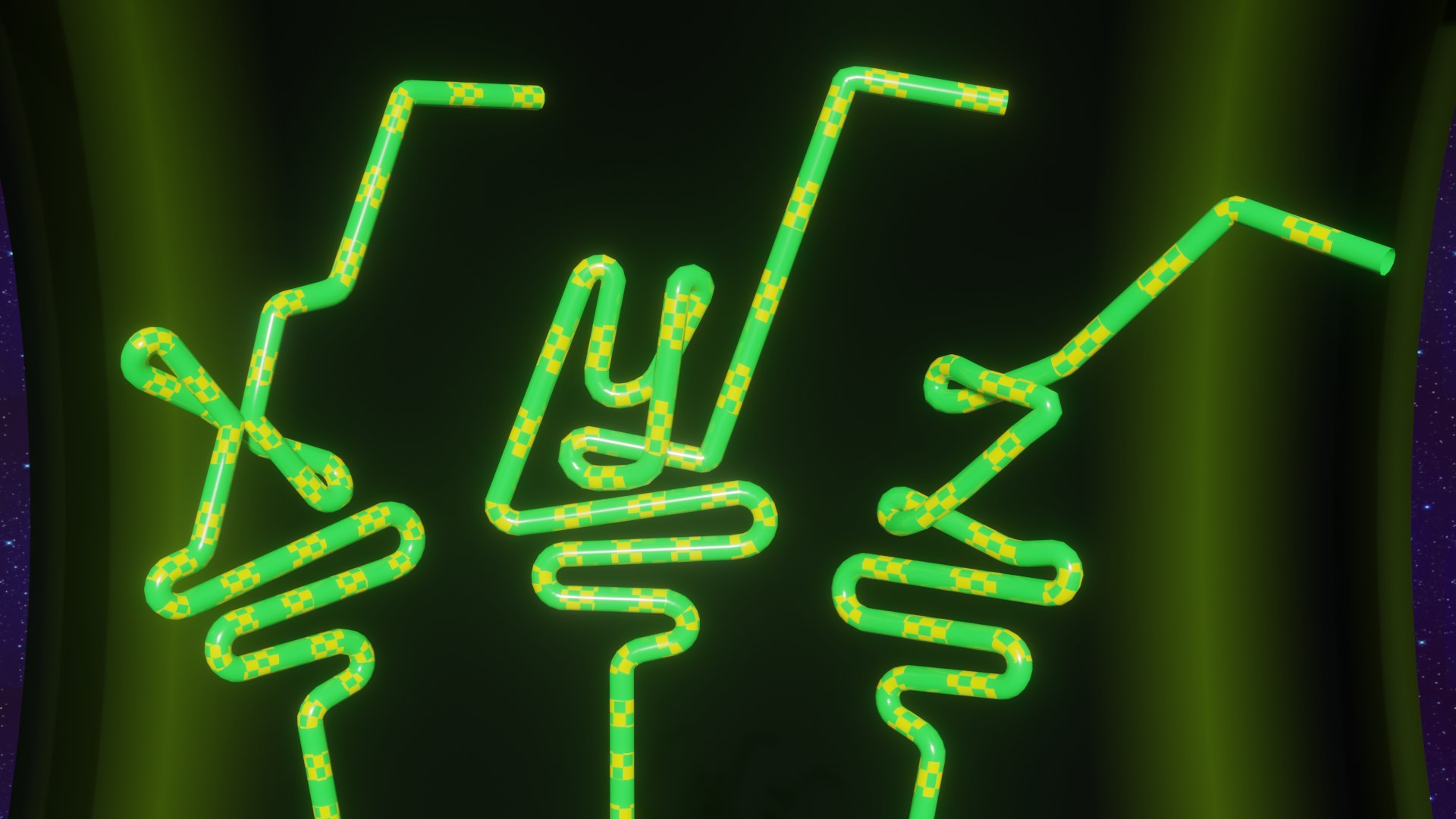 Crazy Straw Letter A 3D Model - TurboSquid 1801232