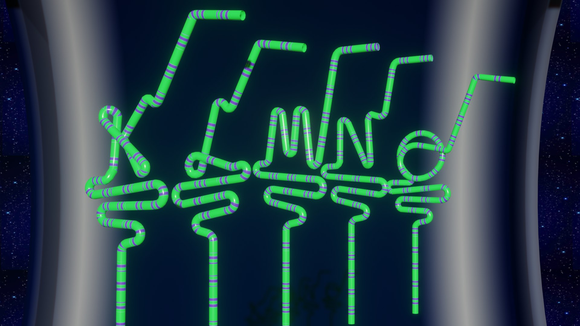 Crazy Straw Letter A 3D Model - TurboSquid 1801232