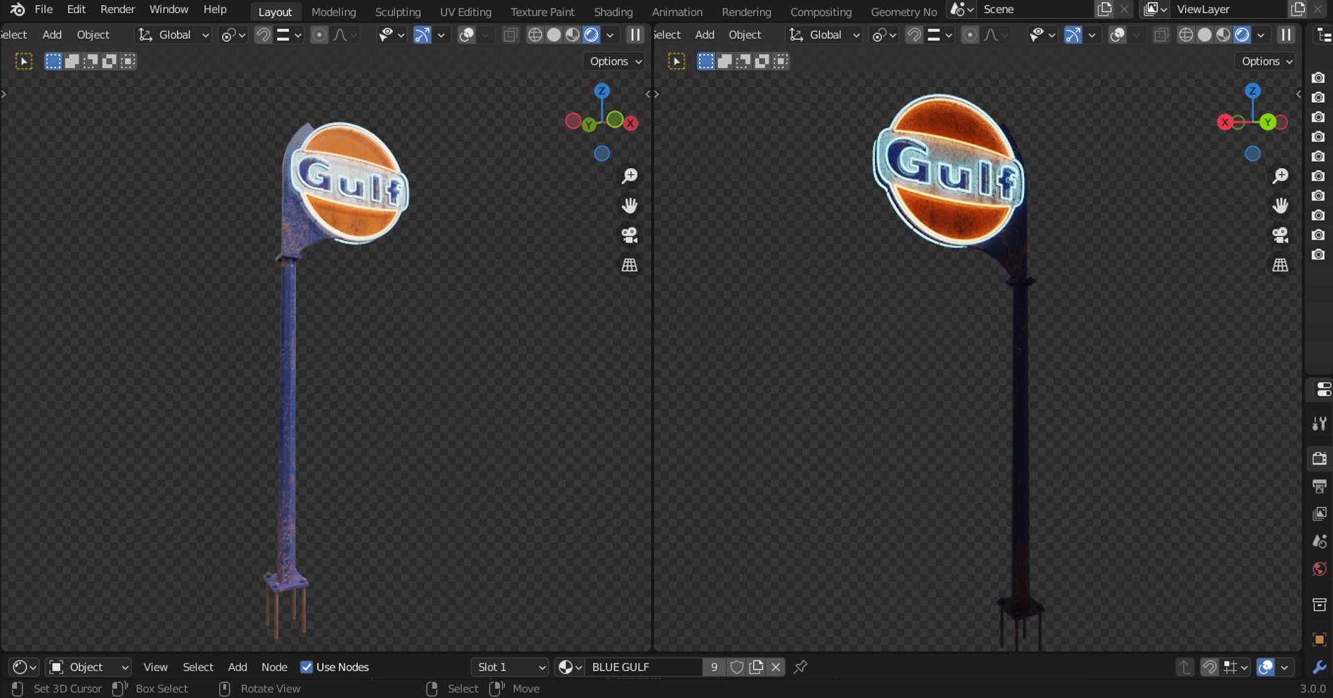 3D GULF NEON SIGN 1950s - TurboSquid 1967028