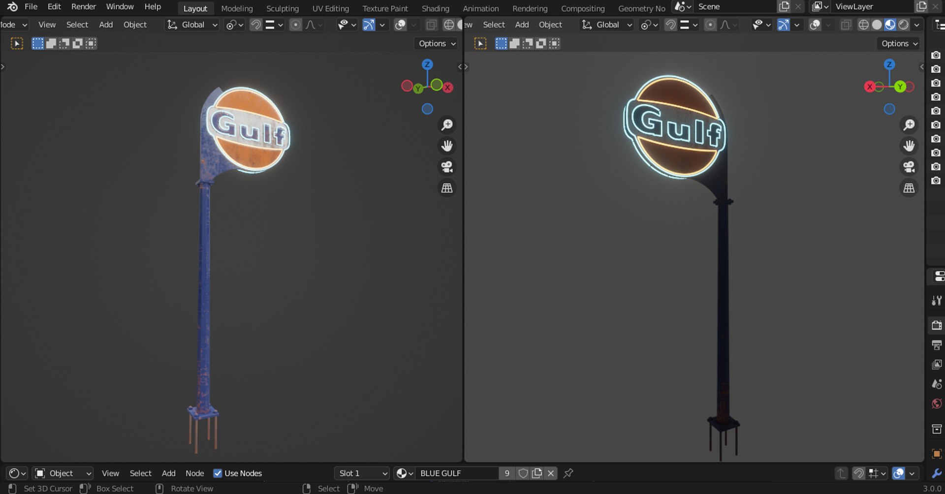 3D GULF NEON SIGN 1950s - TurboSquid 1967028