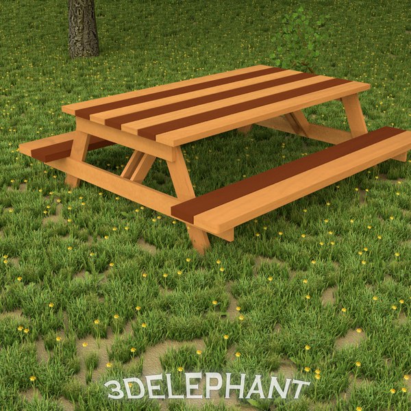 picnic table 3d model