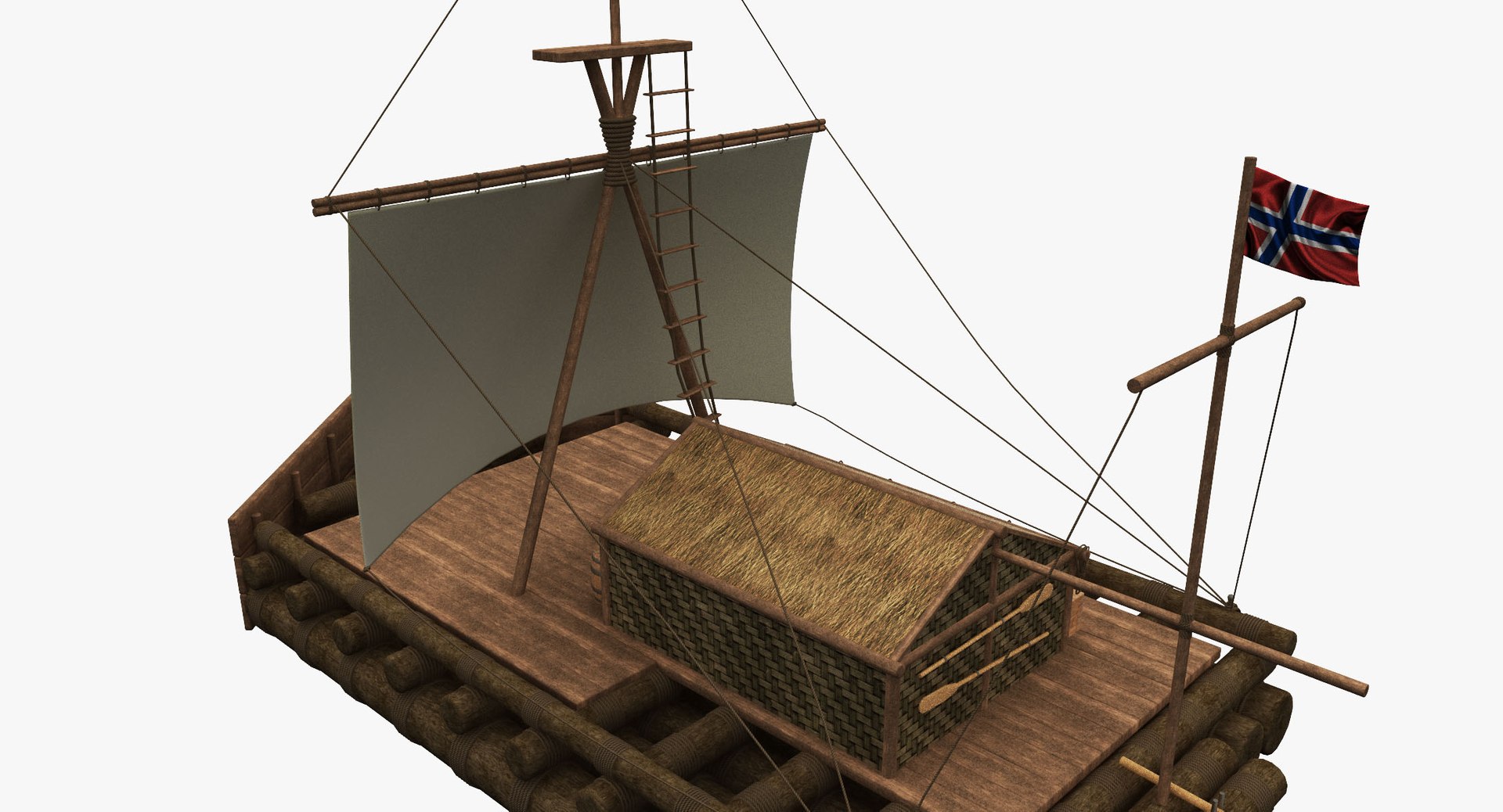 Kon-tiki Raft 3D - TurboSquid 1363693