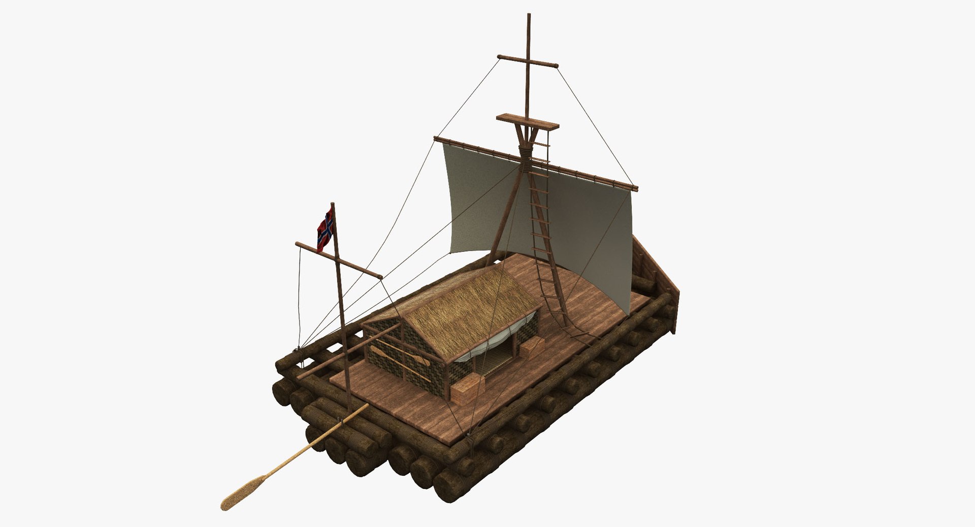 Kon-tiki Raft 3D - TurboSquid 1363693