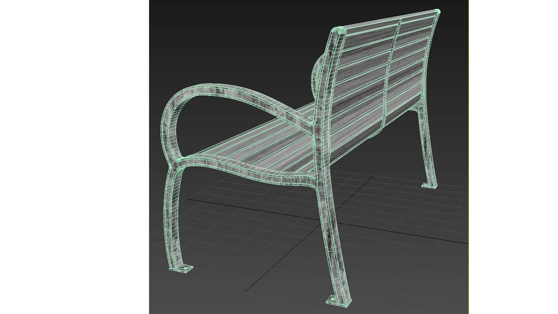 3D Tropitone District Bench With Back And Arms Slat - TurboSquid 1829478