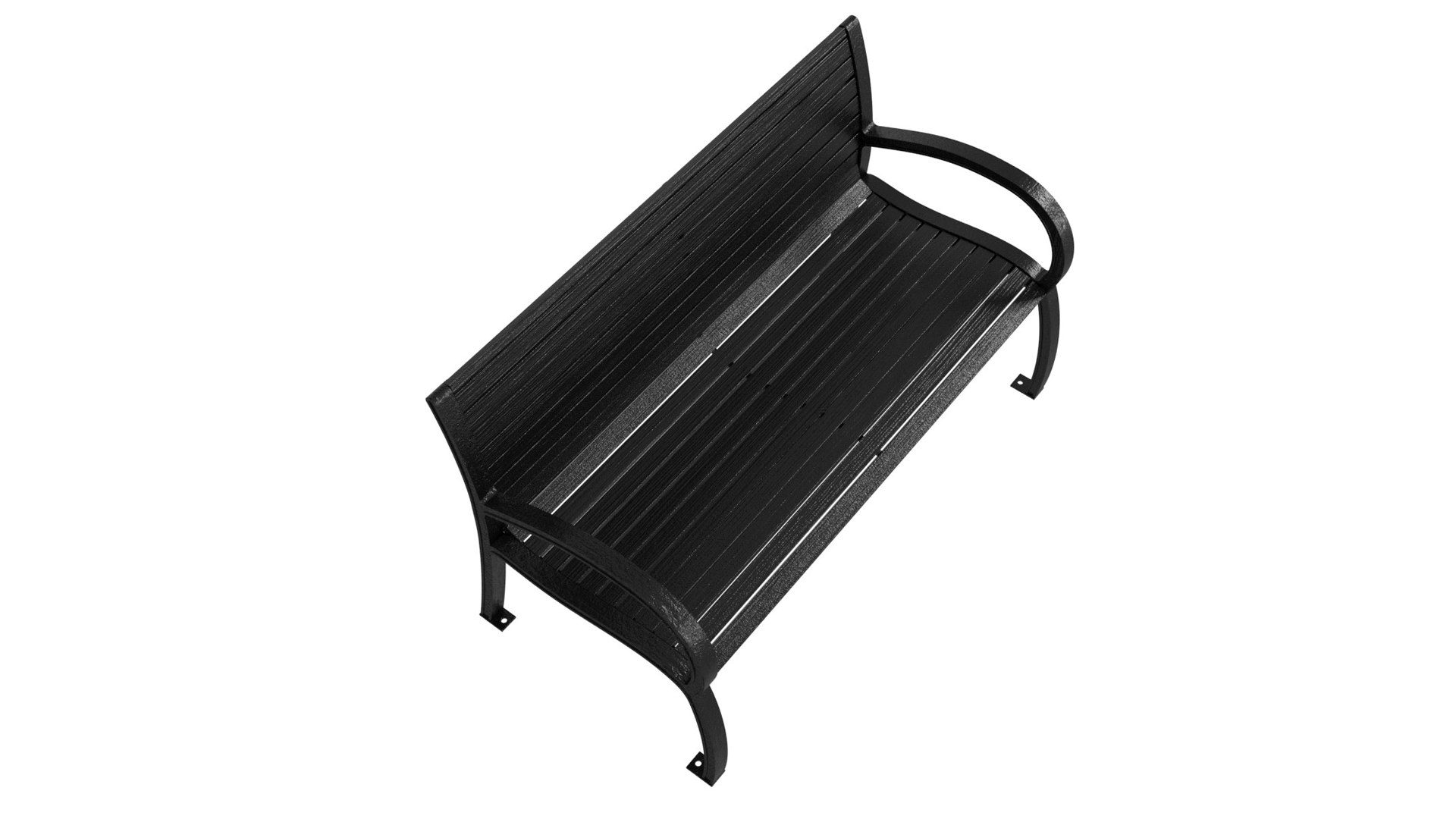 3D Tropitone District Bench With Back And Arms Slat - TurboSquid 1829478