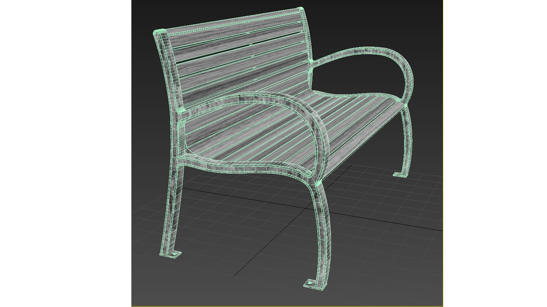 3D Tropitone District Bench With Back And Arms Slat - TurboSquid 1829478