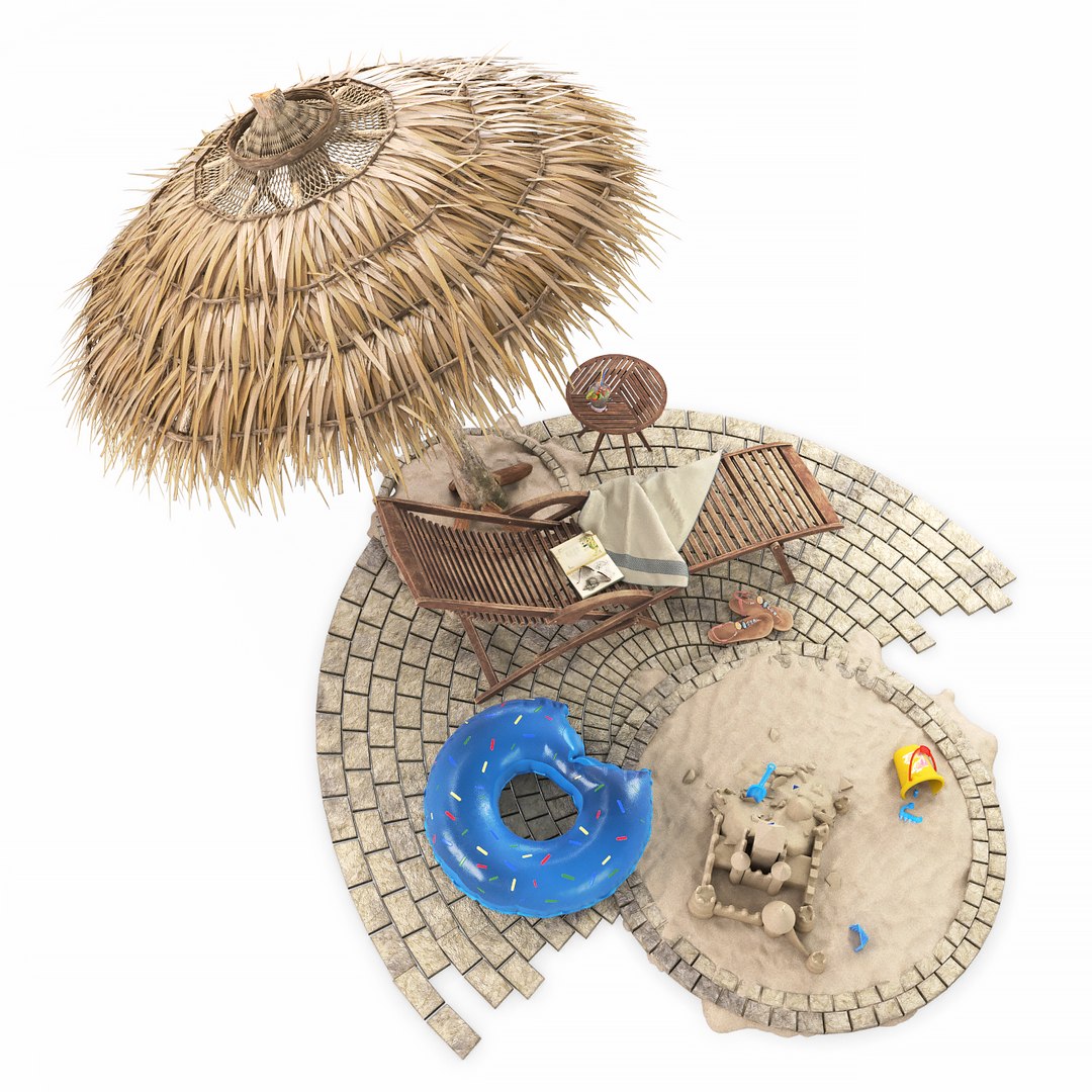 Summer Beach Set 3D Model - TurboSquid 1381853