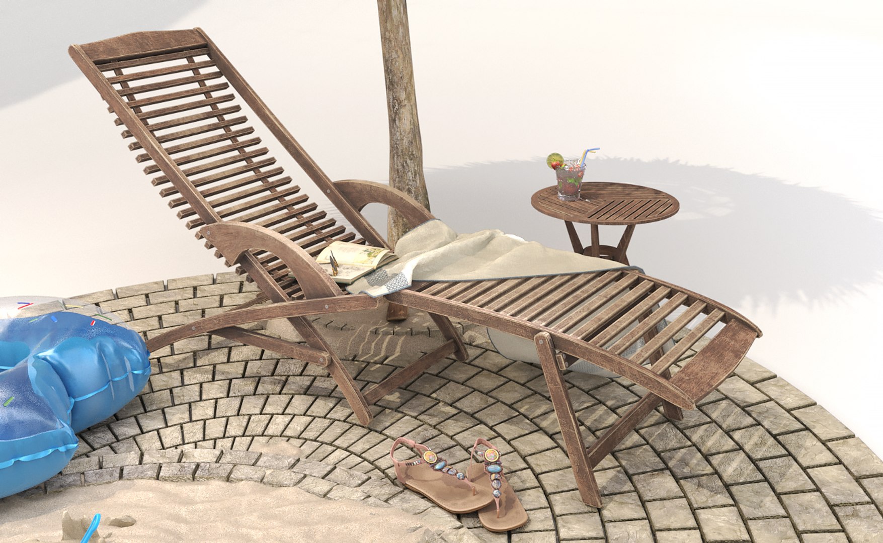 Summer Beach Set 3D Model - TurboSquid 1381853