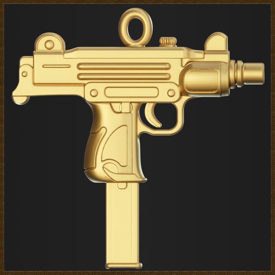 3D Model Golden Ornamental UZI 3D Model - TurboSquid 2430043