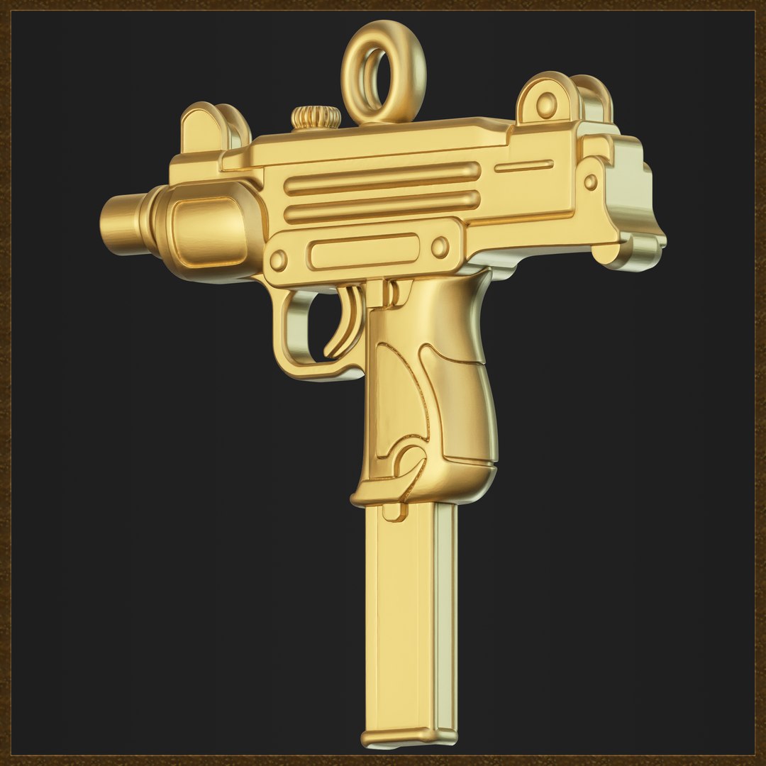 3D Model Golden Ornamental UZI 3D Model - TurboSquid 2430043