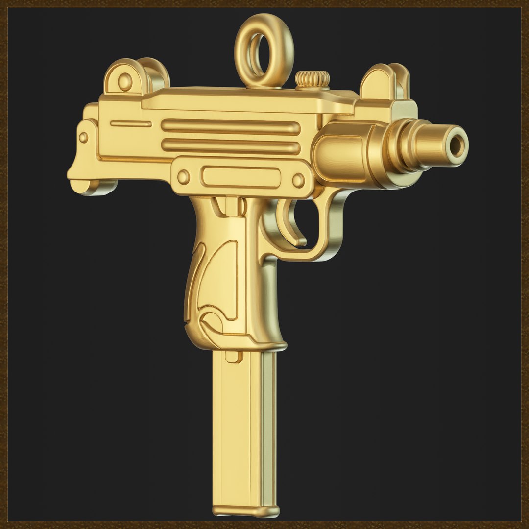 3D Model Golden Ornamental UZI 3D Model - TurboSquid 2430043