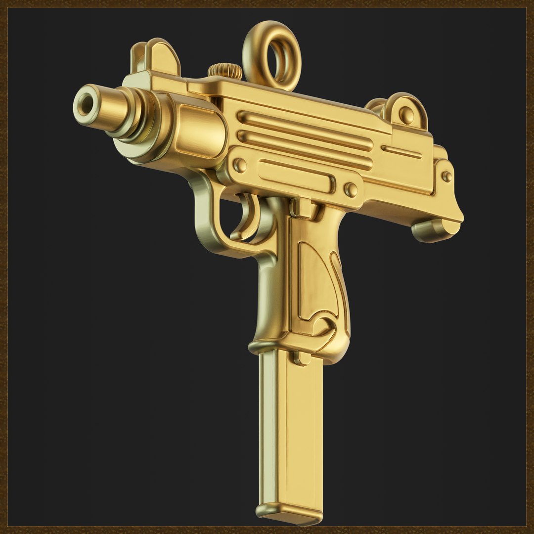 3D Model Golden Ornamental UZI 3D Model - TurboSquid 2430043