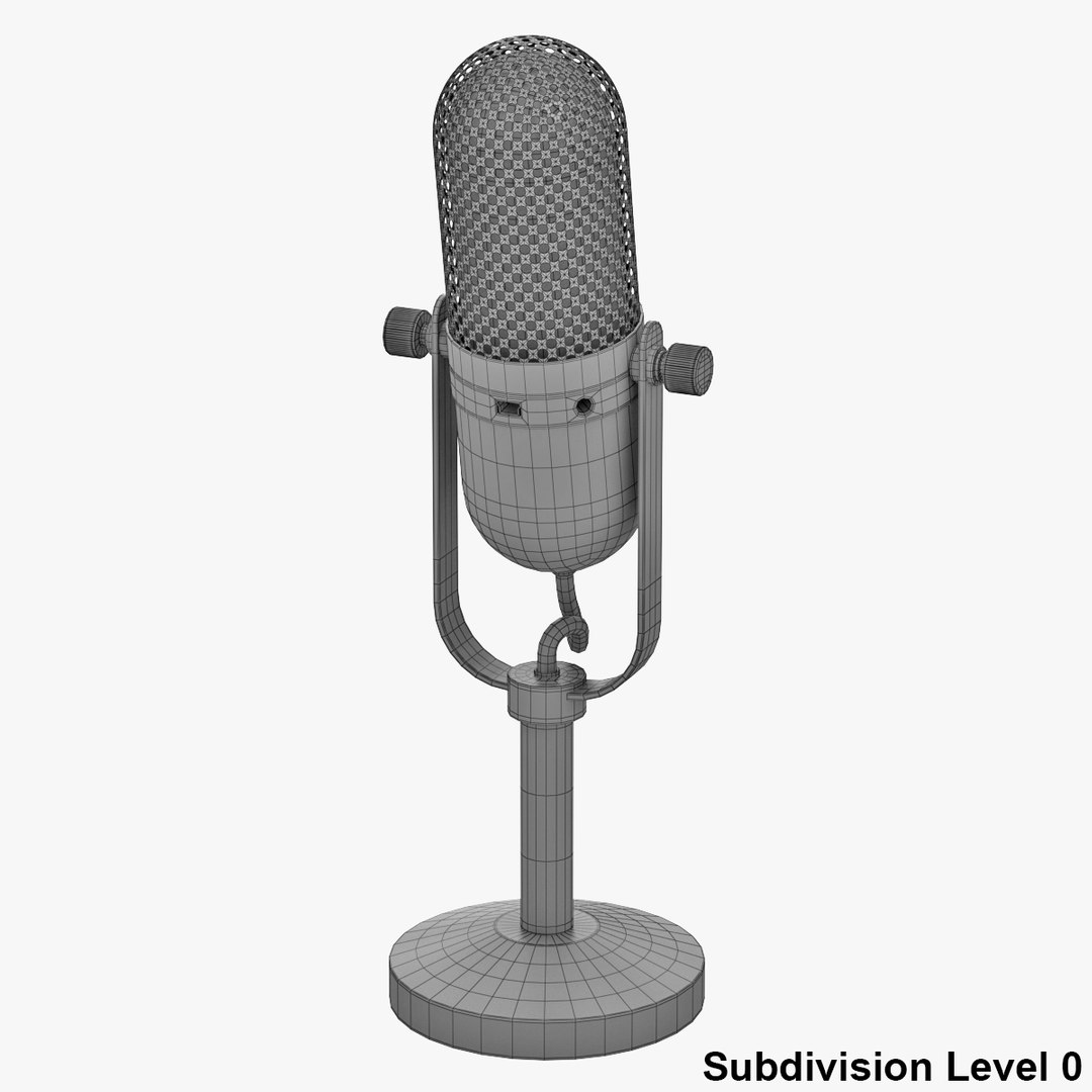 3D Retro Microphone Mic Model - TurboSquid 1218087