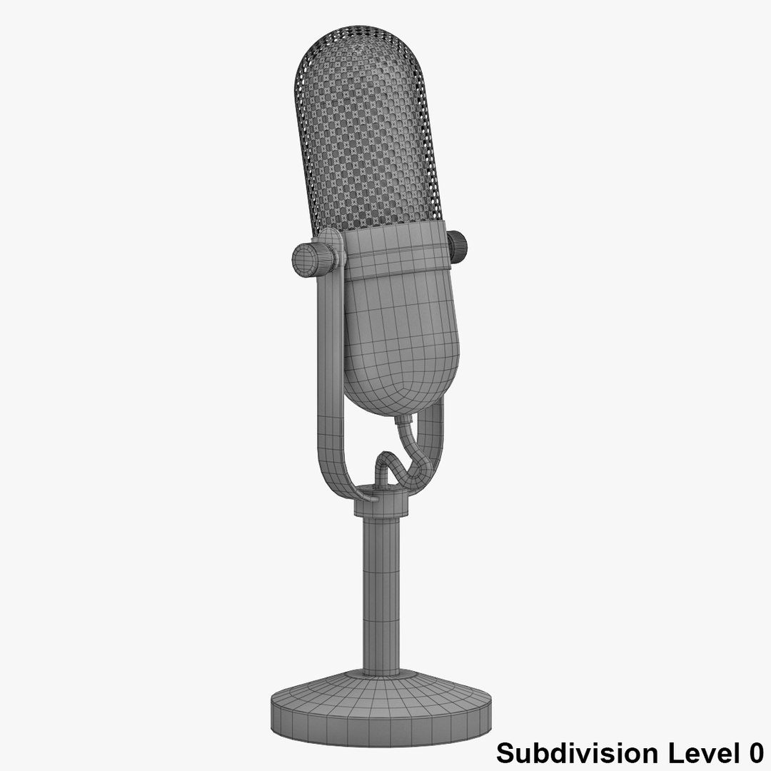 3D Retro Microphone Mic Model - TurboSquid 1218087