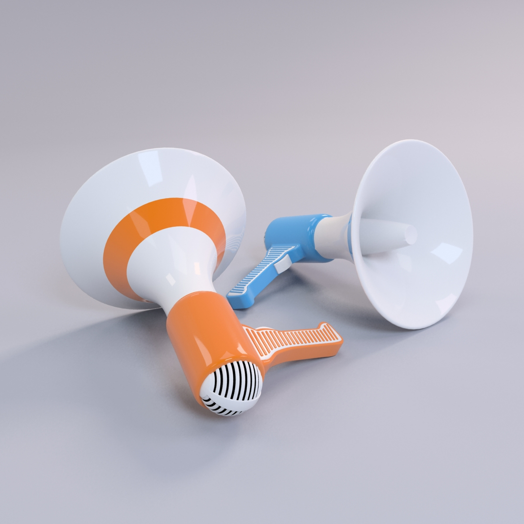 free megaphone 3d model