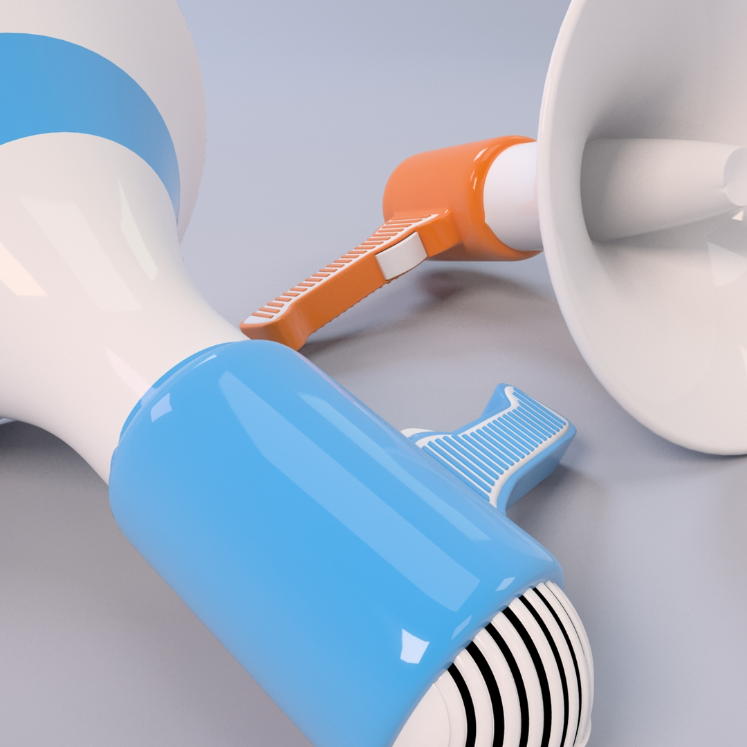 free megaphone 3d model