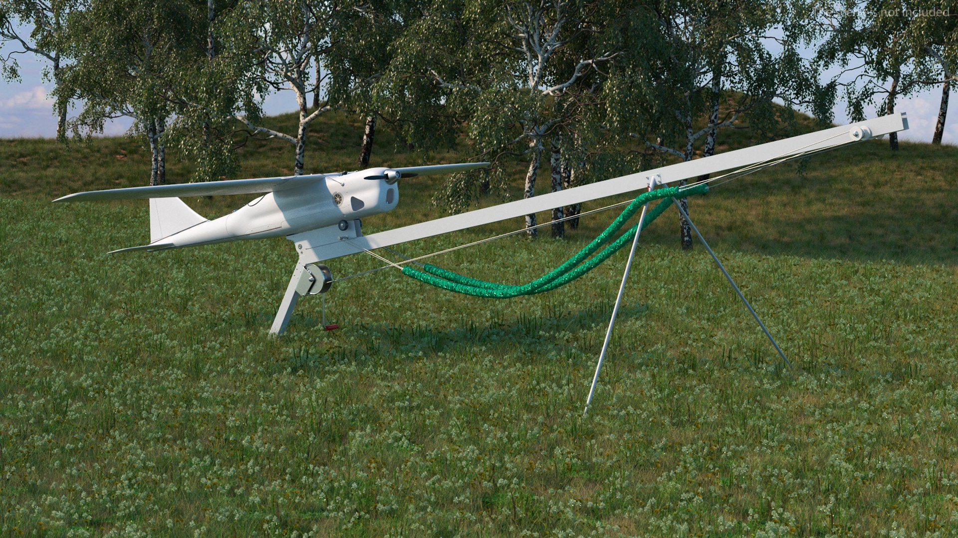 3D Russian UAV Orlan 10 with Launch Catapult model - TurboSquid 2000271