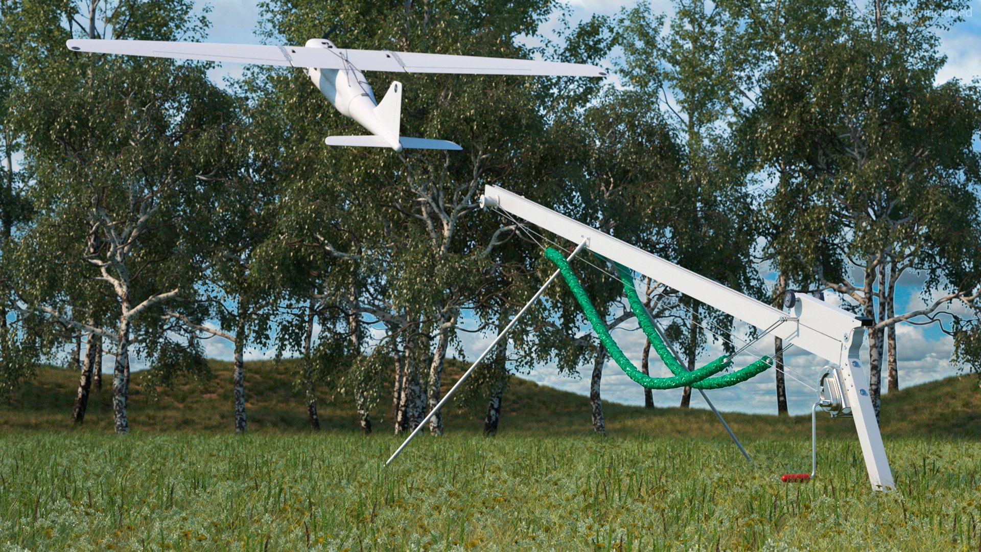 3D Russian UAV Orlan 10 with Launch Catapult model - TurboSquid 2000271