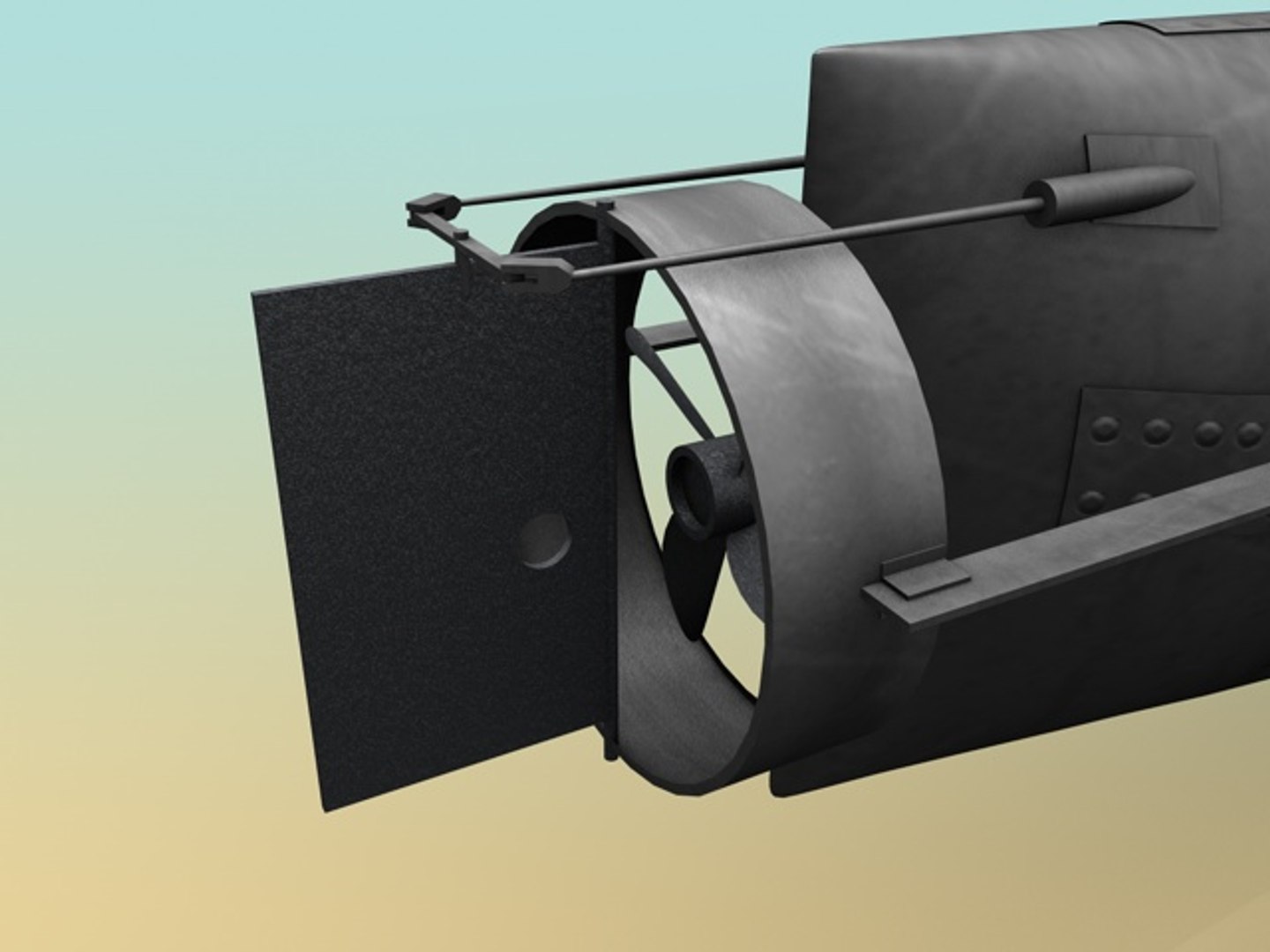 3d H L Hunley Submarine