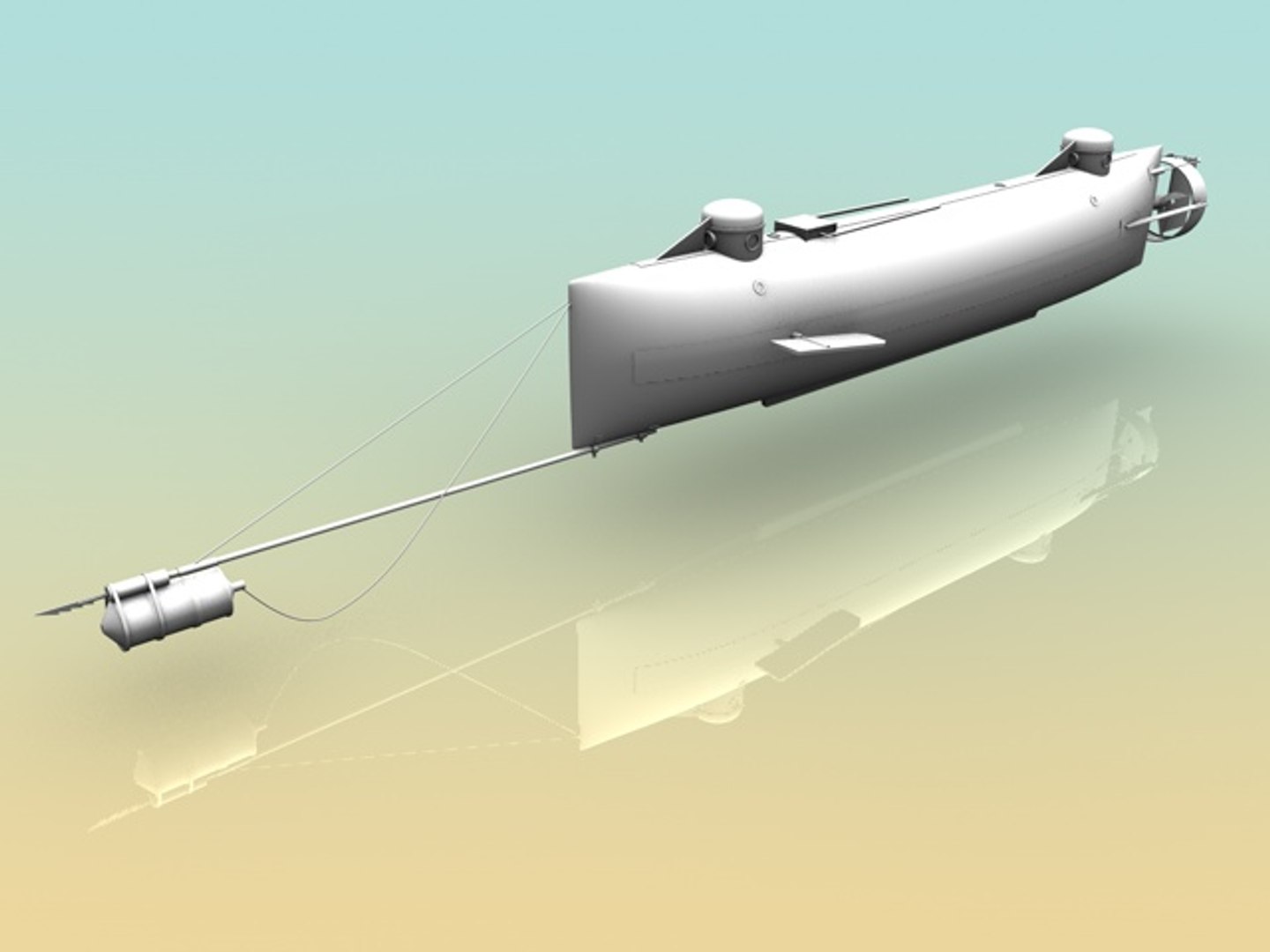 3d H L Hunley Submarine