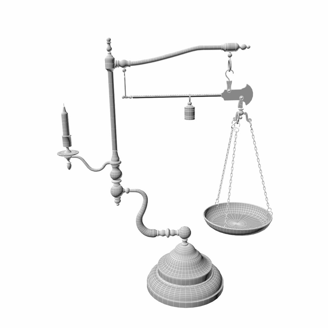3D antique balance scales model - TurboSquid 1347216