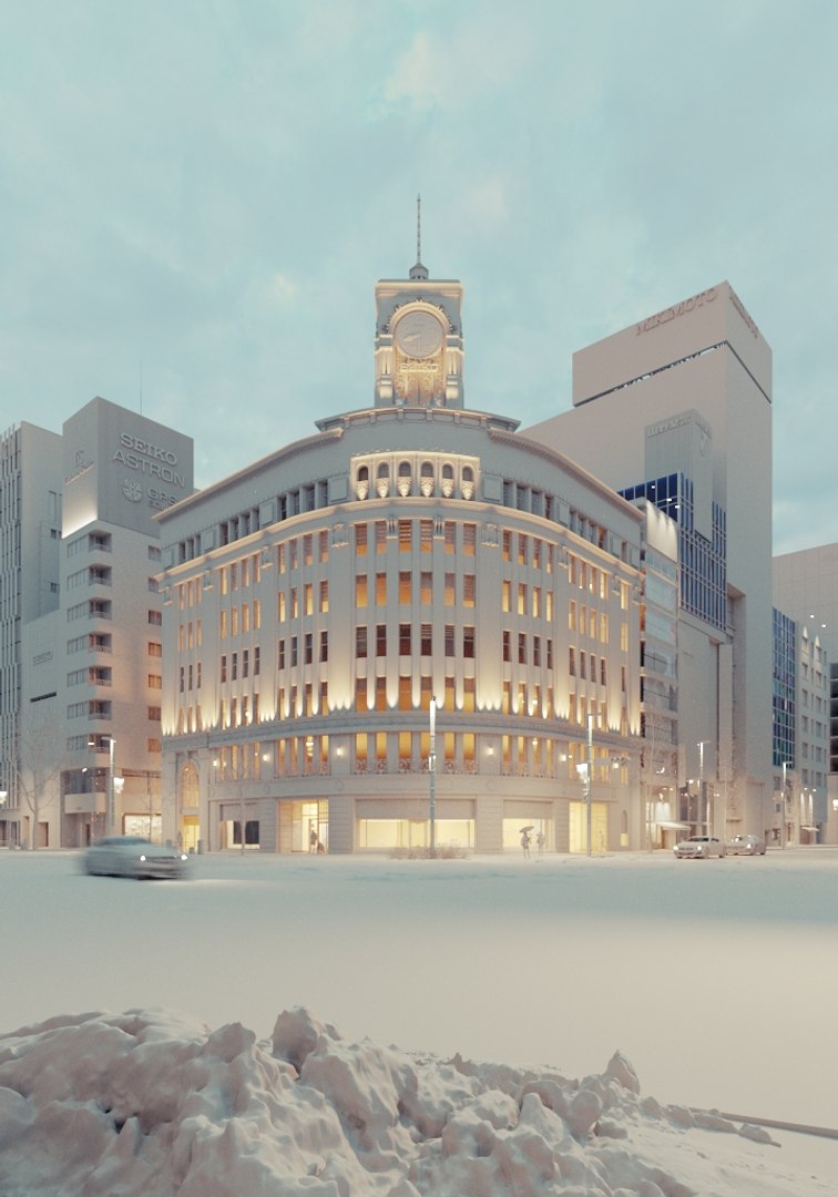 Wako Building - Ginza Street 3D Model - TurboSquid 2135109