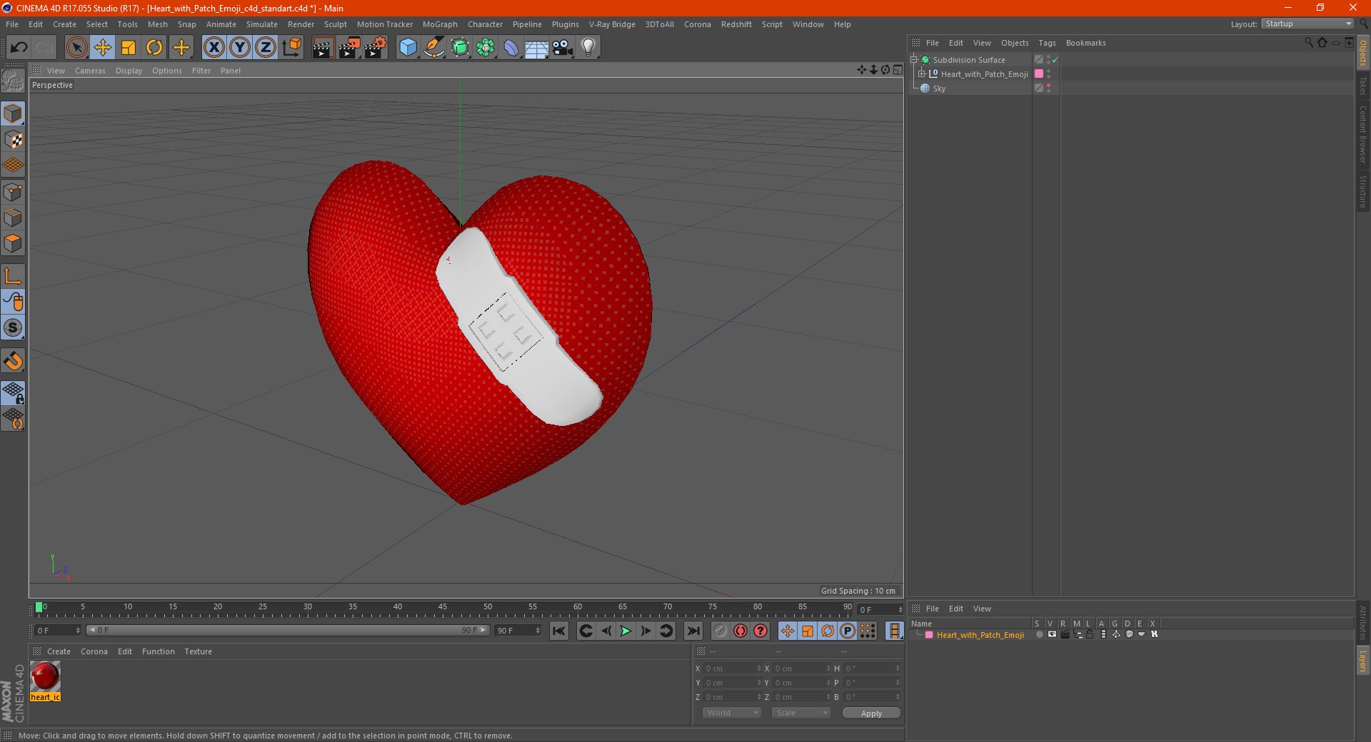 Heart with Patch Emoji 3D - TurboSquid 1799499