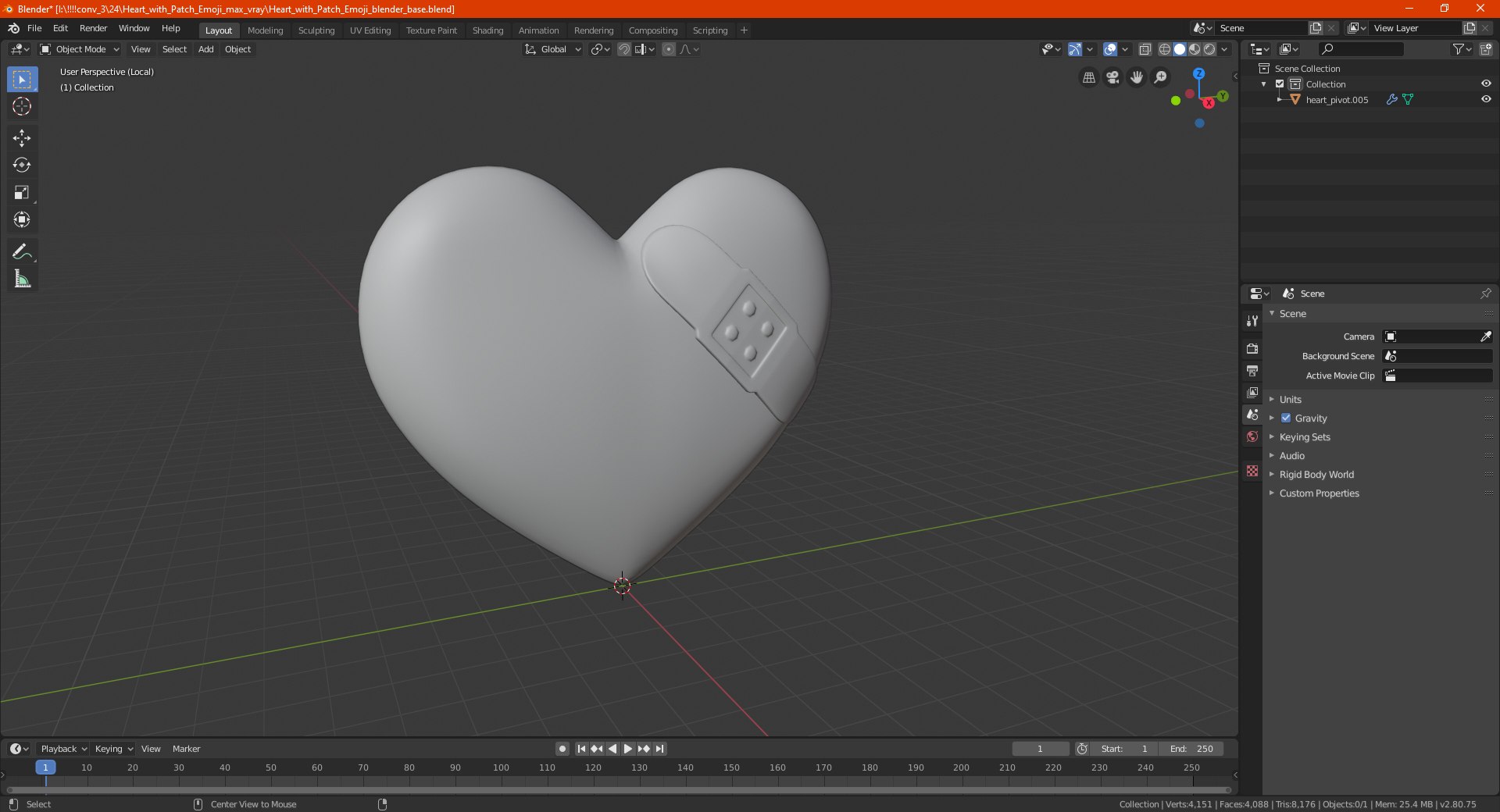Heart with Patch Emoji 3D - TurboSquid 1799499