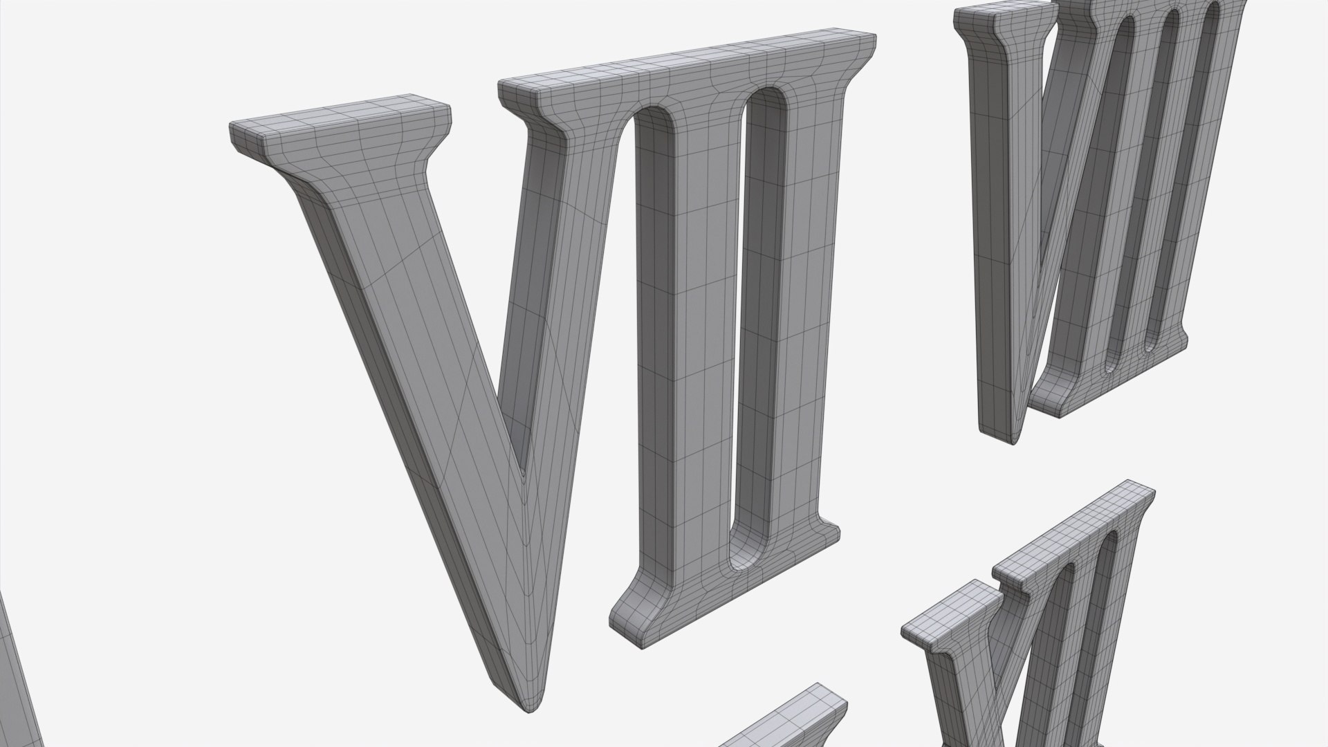 Roman Numbers Plastic 3D Model - TurboSquid 1920618