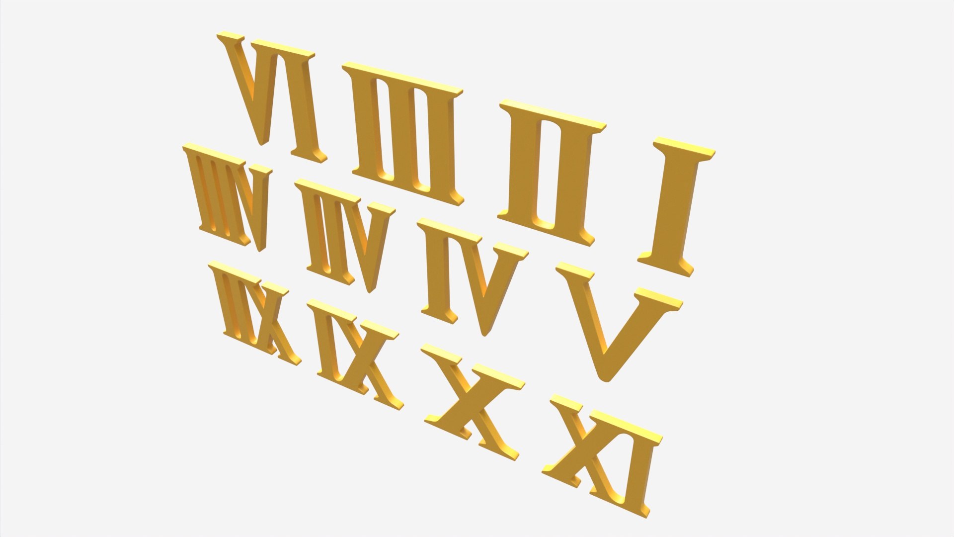 Roman Numbers Plastic 3D Model - TurboSquid 1920618
