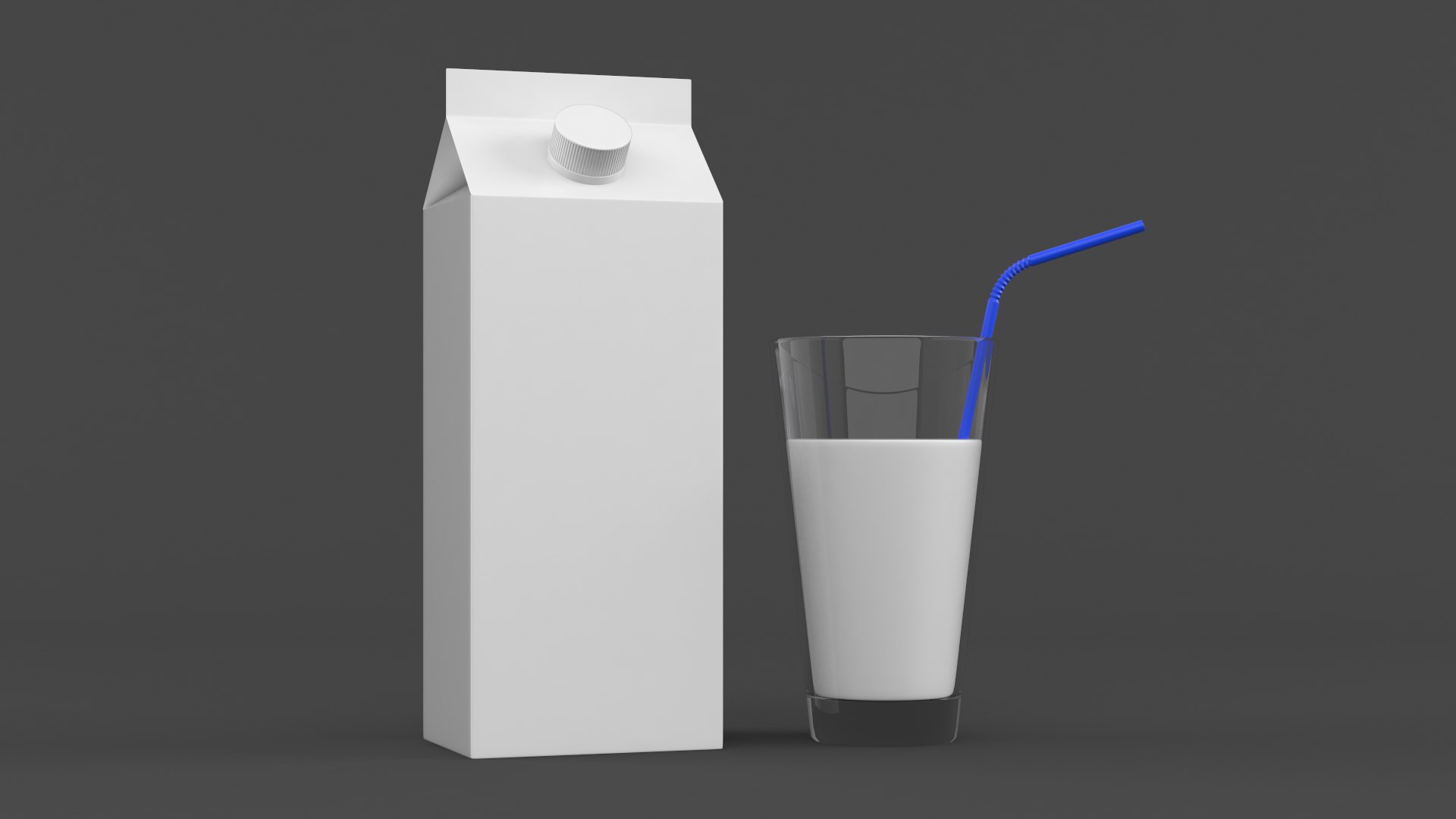 3D Milk Box With Glass - TurboSquid 2005271