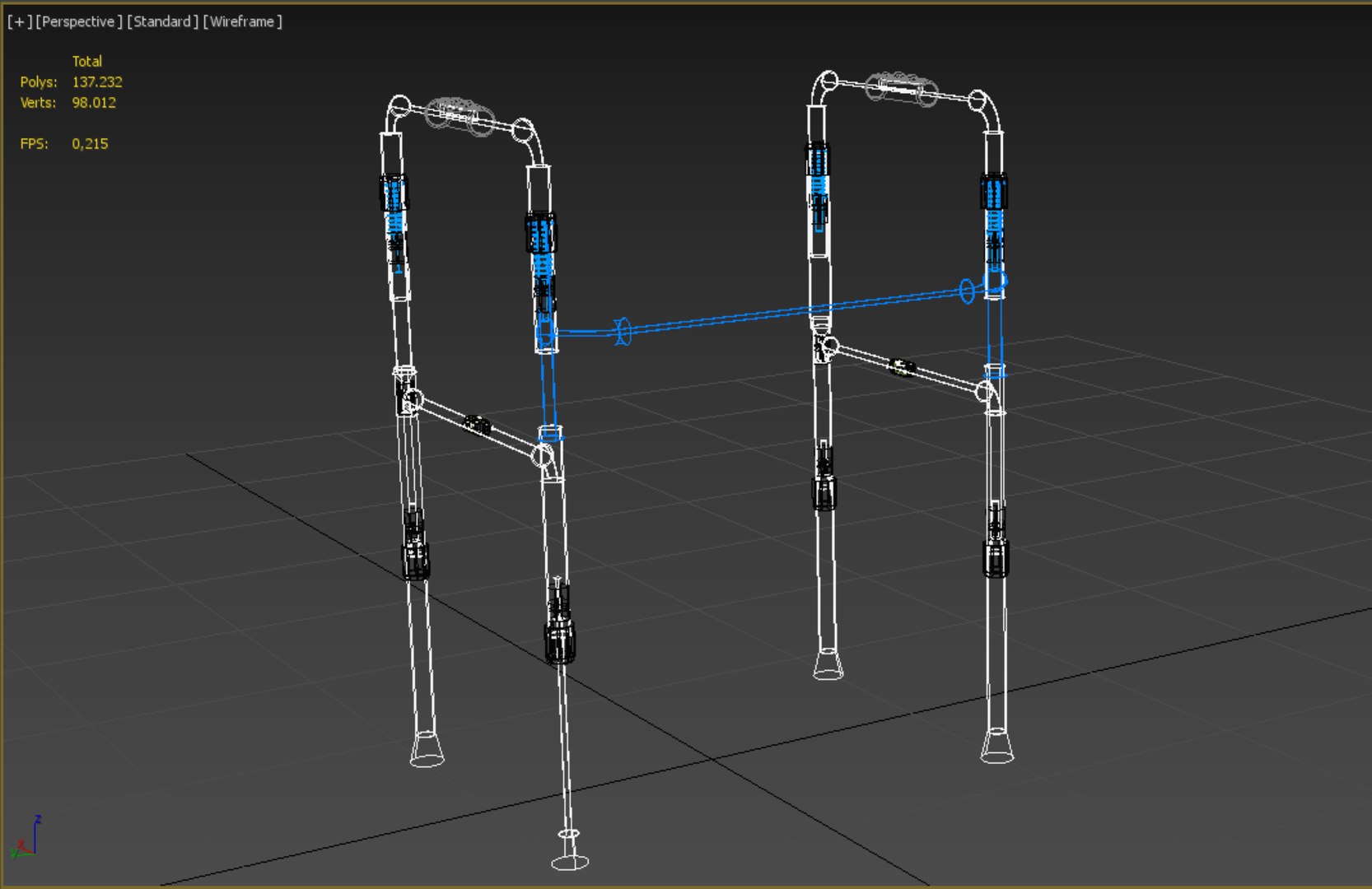 ADJUSTABLE WALKER ZIMMER WALKING FRAME STANDING MOBILITY AID 3D Model ...