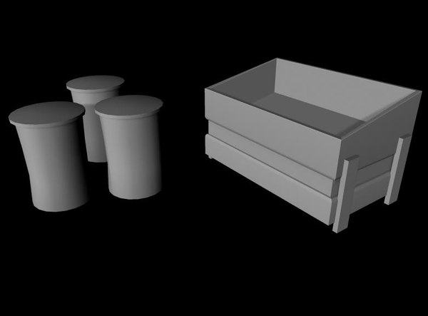 3d dustbin garbage box model
