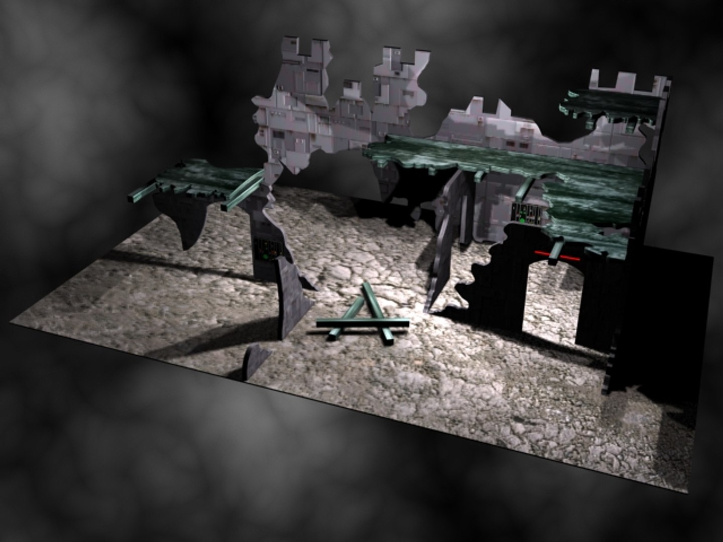 3d space building ruined