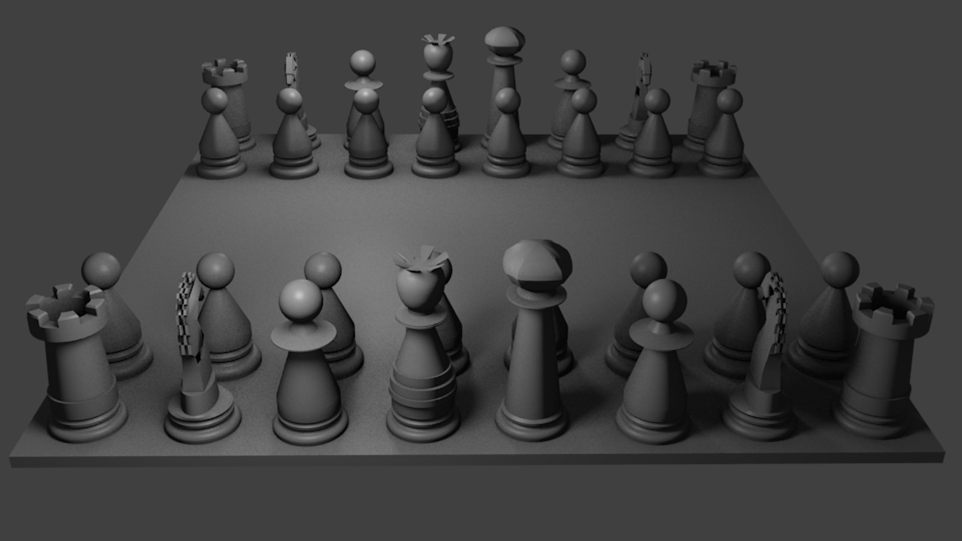 3d chess classic board model