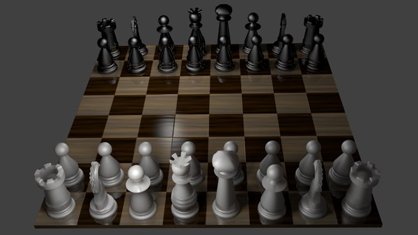 3d chess classic board model