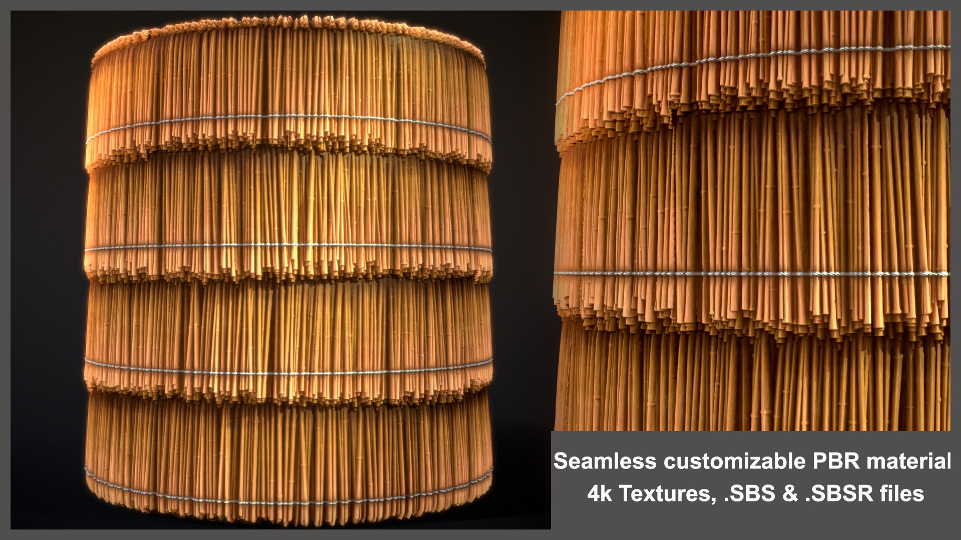 Thatched Roof Seamless PBR Material Textures 3D - TurboSquid 2329143