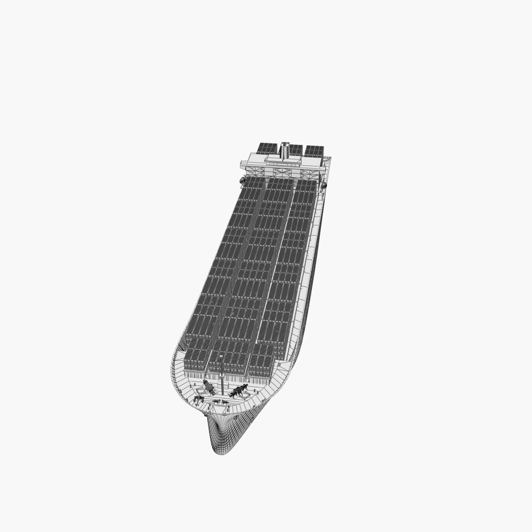 3d Container Ship Animation Model