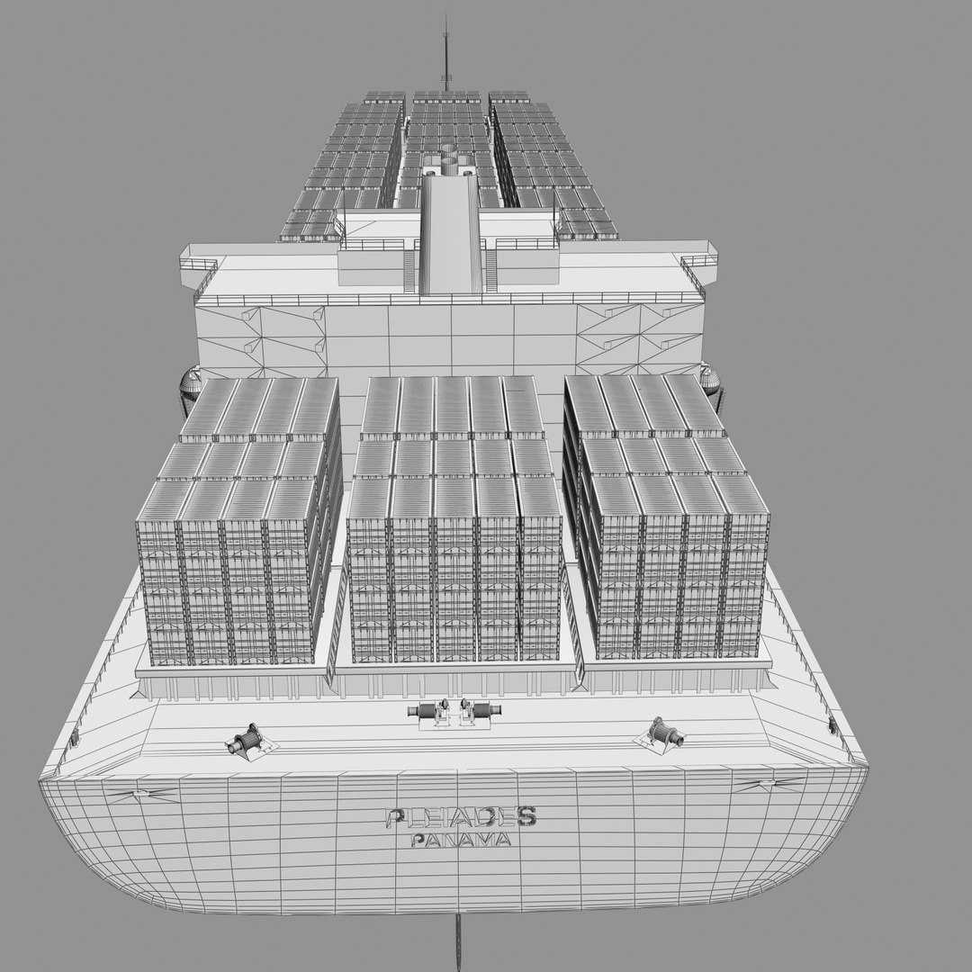 3d Container Ship Animation Model