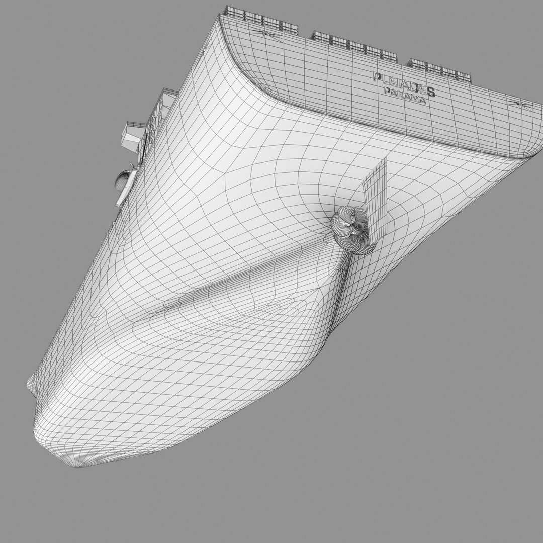 3d Container Ship Animation Model