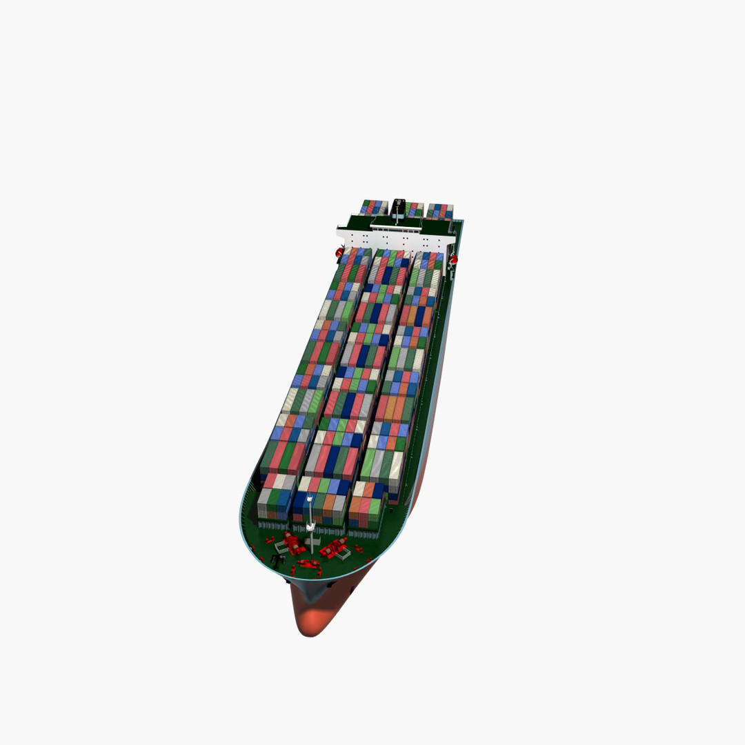 3d Container Ship Animation Model