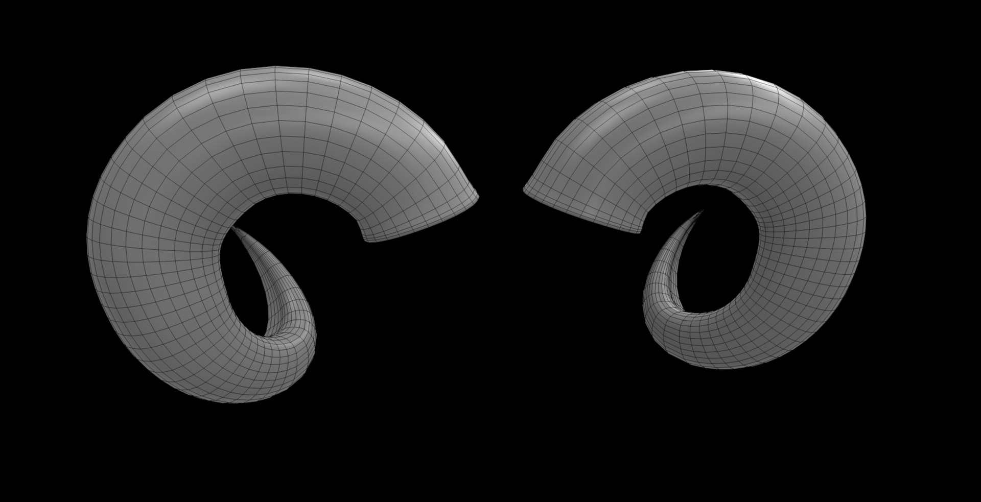 3D Rolled Horns Model - TurboSquid 2304413