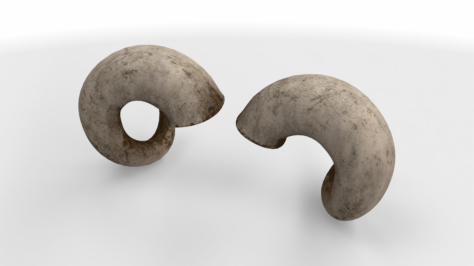 3D Rolled Horns Model - TurboSquid 2304413