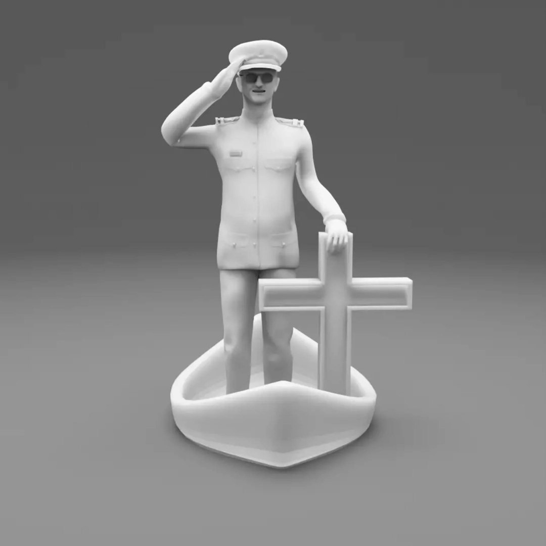 3D Printable Navy Chaplain With Cross On Ship Base 3D Print Model 3D ...