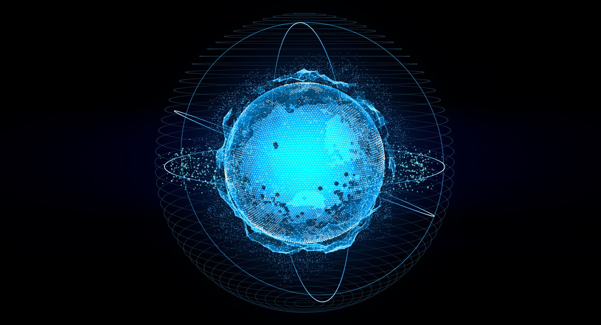 3d hologram planet animation model