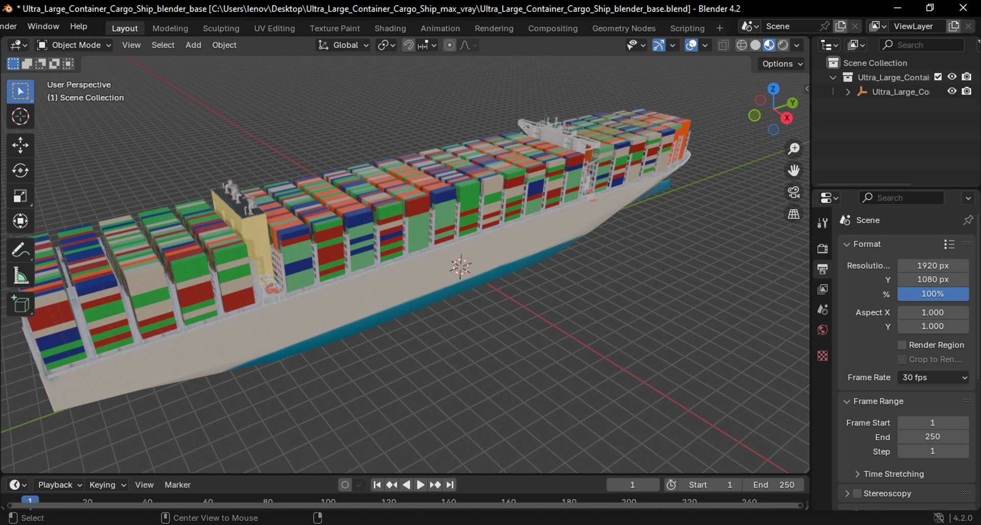 3D Ultra Large Container Cargo Ship Model - TurboSquid 2411547