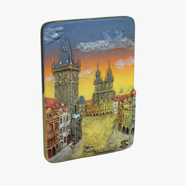 prague magnet souvenir 3d max
