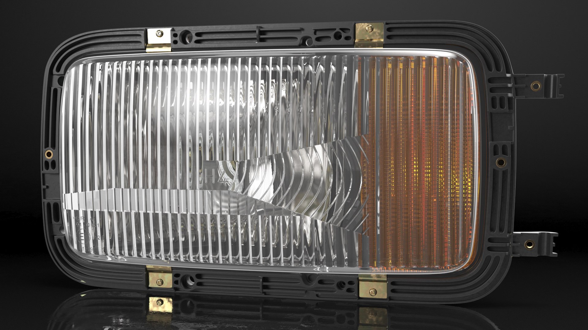 3D Left Rectangular Halogen H4 Truck Headlight model - TurboSquid 1834148